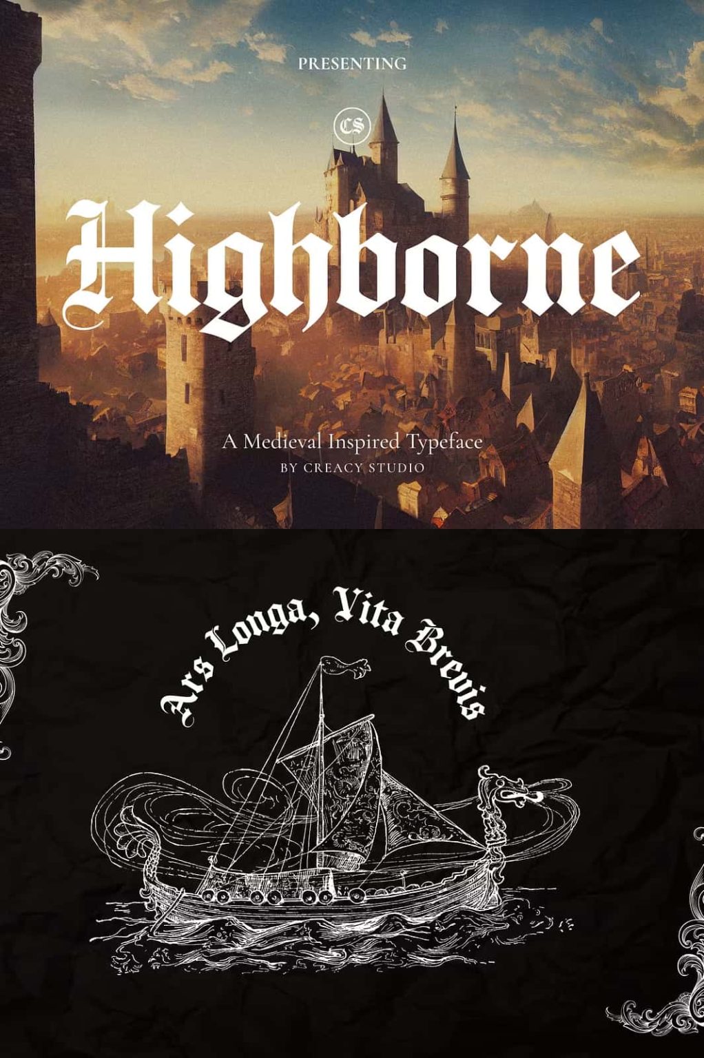 Highborne – Medieval Typeface - debozze